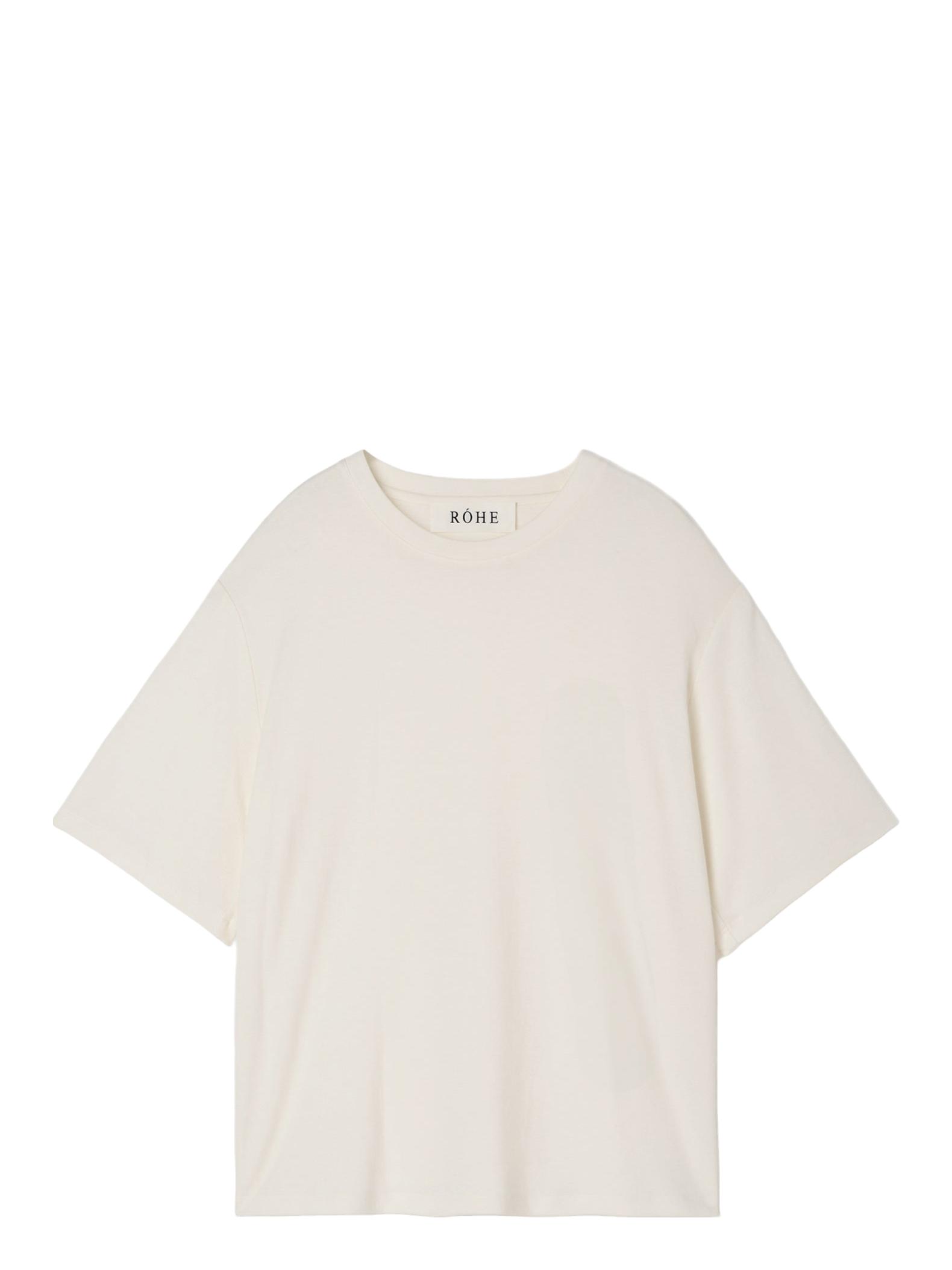 RÓHE Róhe Crewneck Cotton-Wool Blend T-Shirt with Dropped Shoulders